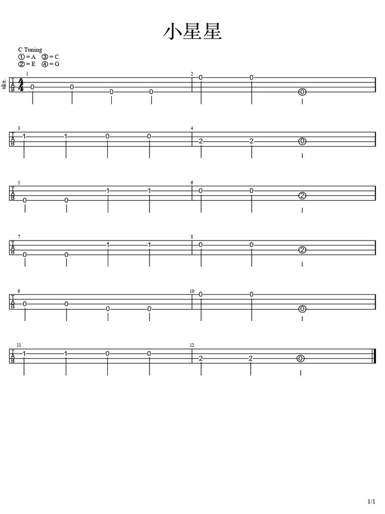 Twinkle Twinkle Little Star Ukulele Pdf