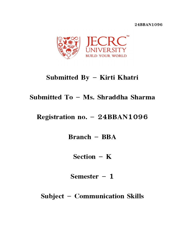 Communication Skills -Assignment 2 | PDF