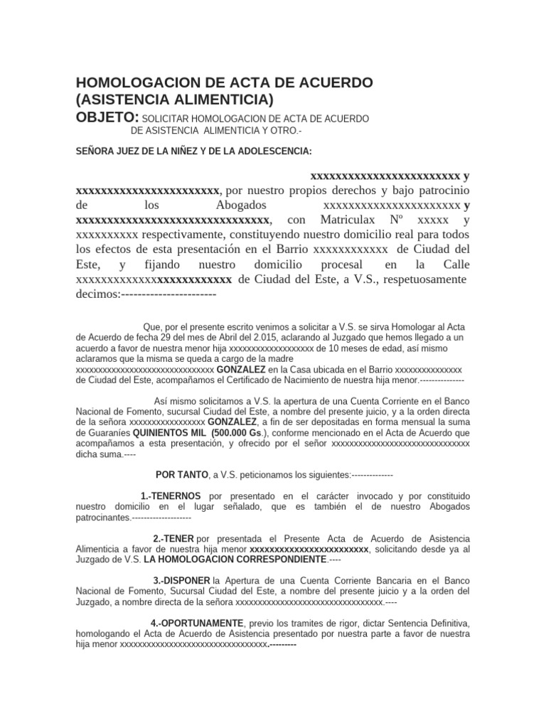 Homologacion de Acta de Acuerdo | PDF