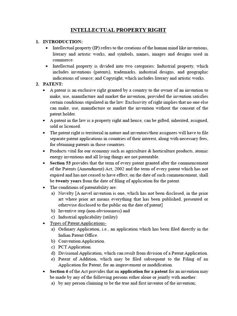 Intellectual Property Right | PDF