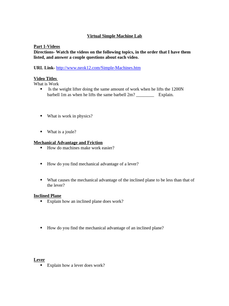 Virtual Simple Machine Lab | PDF