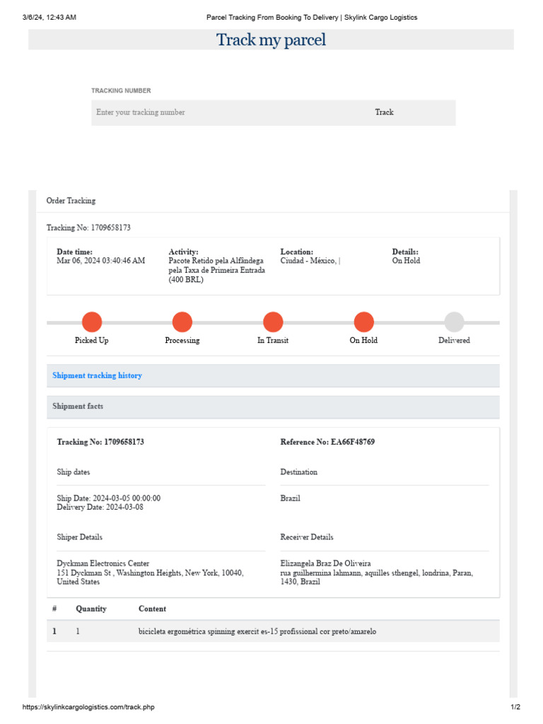 Track My Parcel: Enter Your Tracking Number | PDF