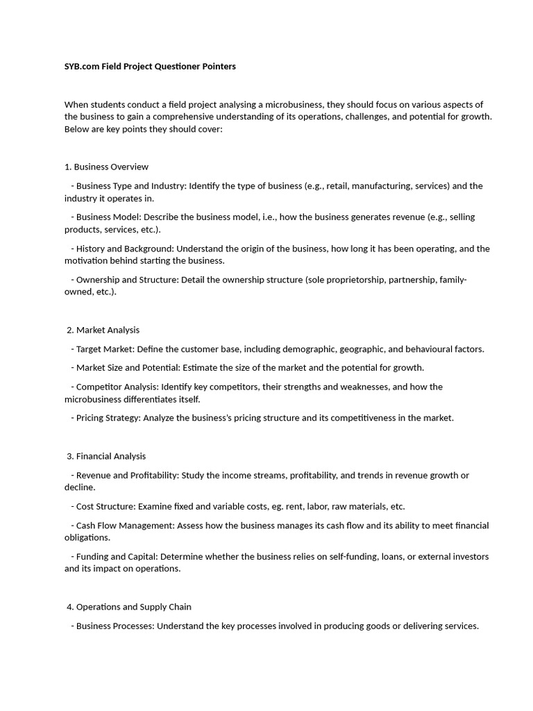SYBcom - Feild Project Pointer | PDF