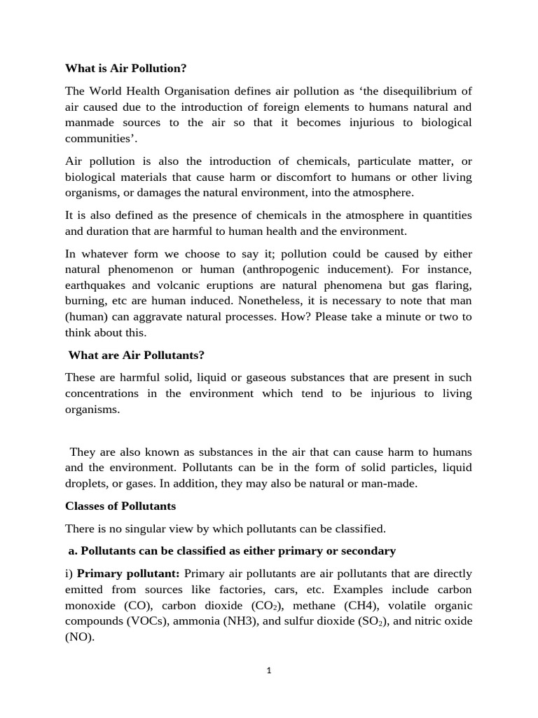 AIR POLLUTION-1 | PDF
