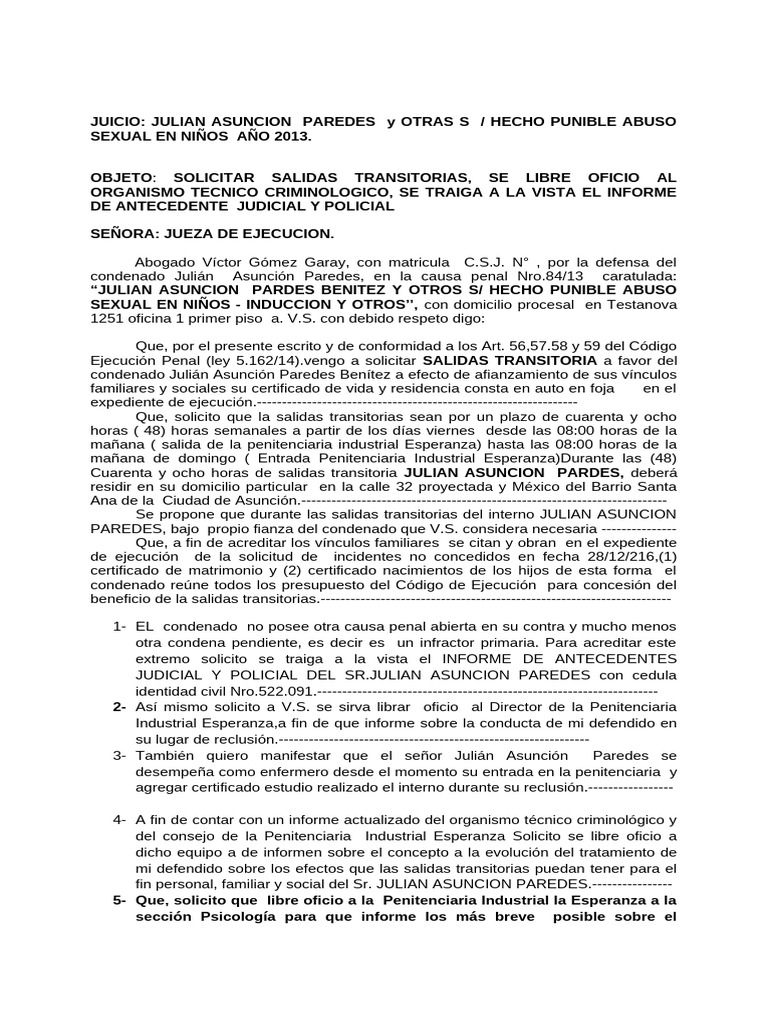 Salidas Transitorias de Julian Paredes | PDF