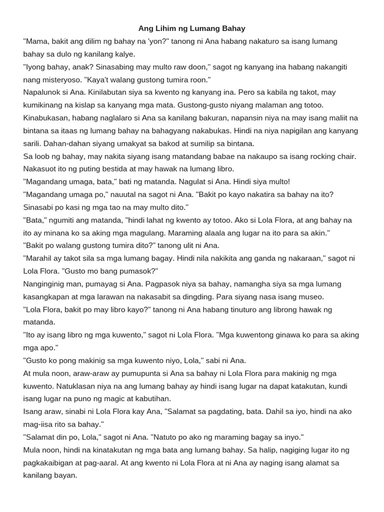 Ang Lihim NG Lumang Bahay | PDF