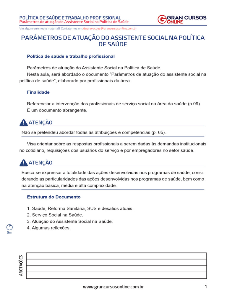 Parâmetros de Atuação Do Assistente Social Na Política | PDF