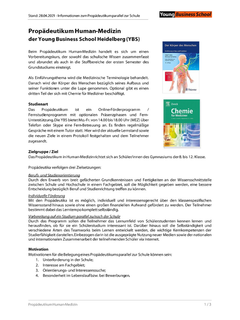 YBS PP Human Medizin | PDF