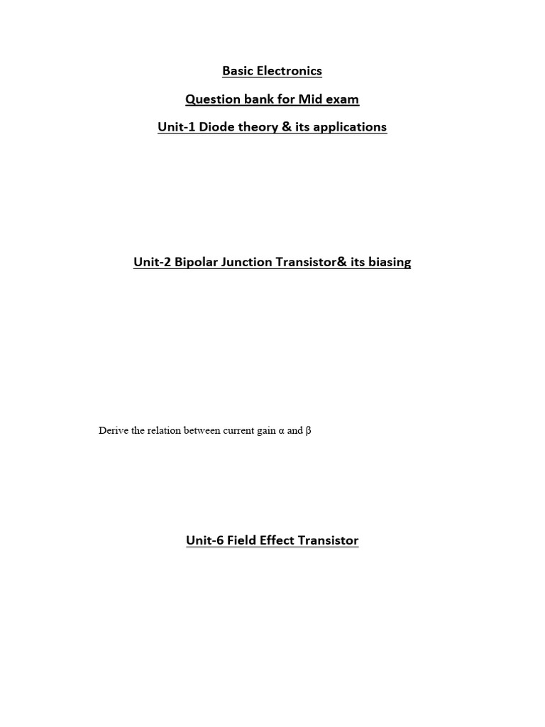 QB - Basic Electronics. | PDF