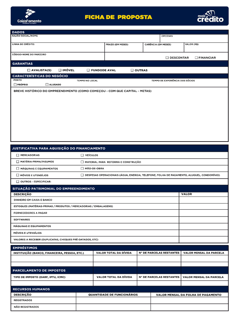 FICHA-DE-PROPOSTA-MAIS-CREDITO-FINAL | PDF