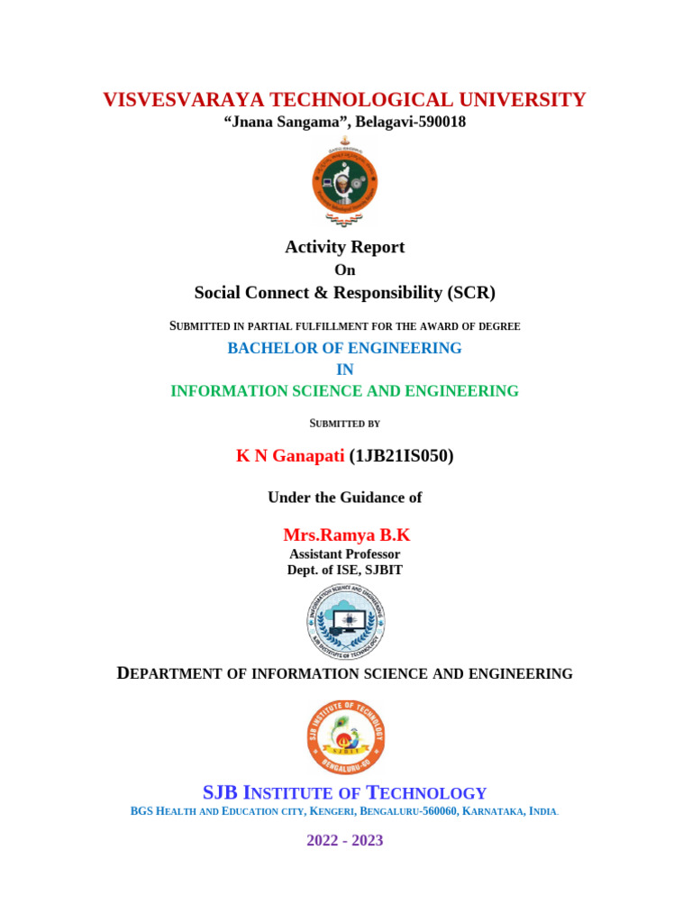 SCR Report Cover Page | PDF