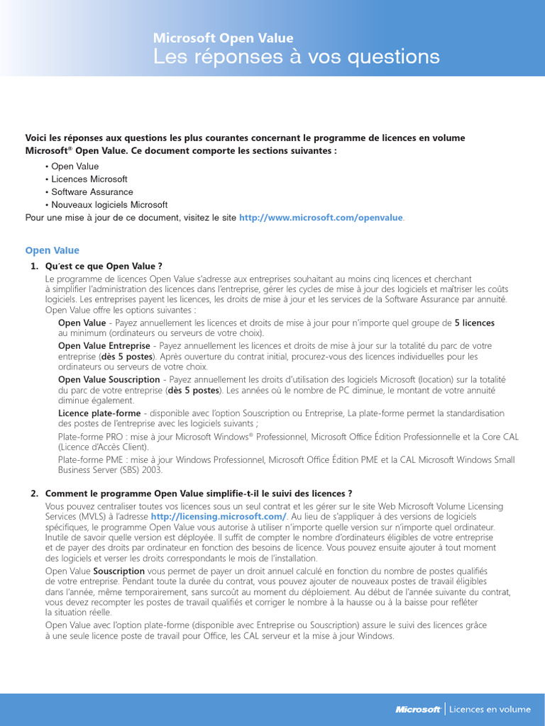 Microsoft Questions-Réponses | PDF