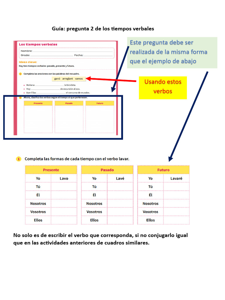 Guía para Pregunta 2 de Formas Verbales | PDF