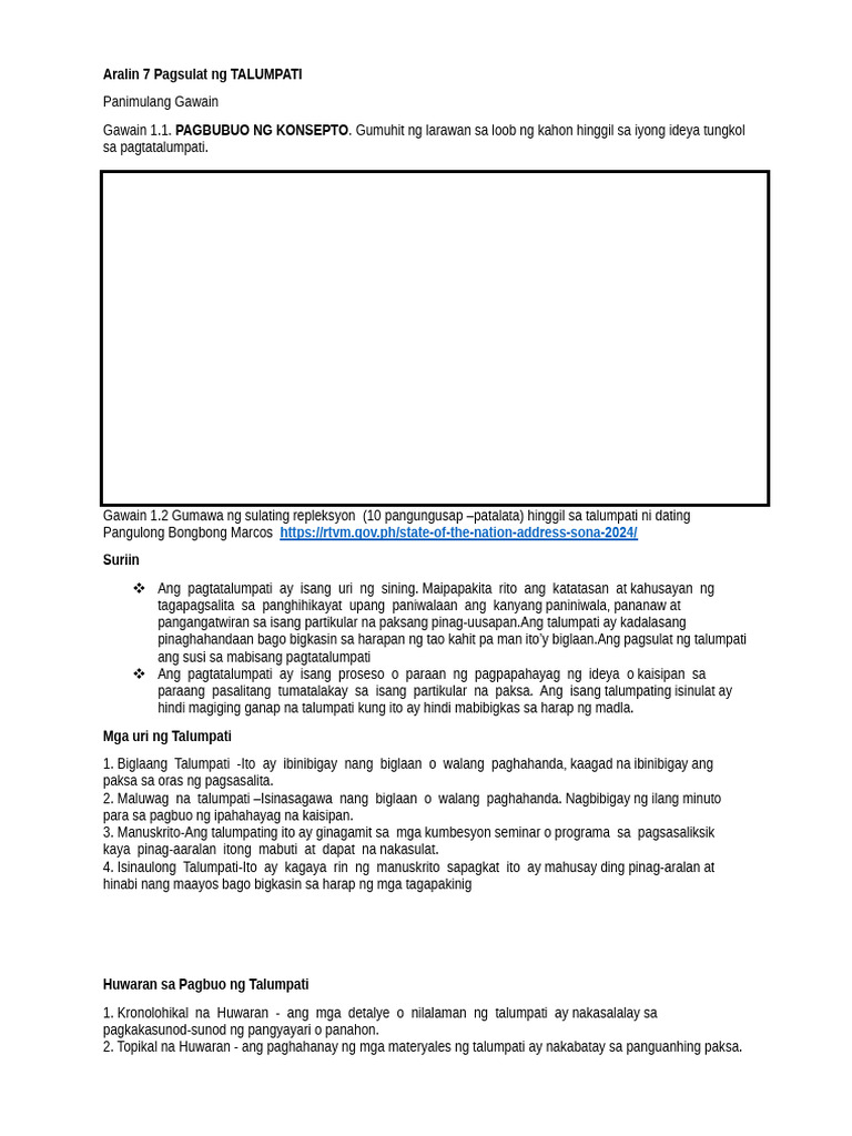 Pagsulat NG TALUMPATI | PDF