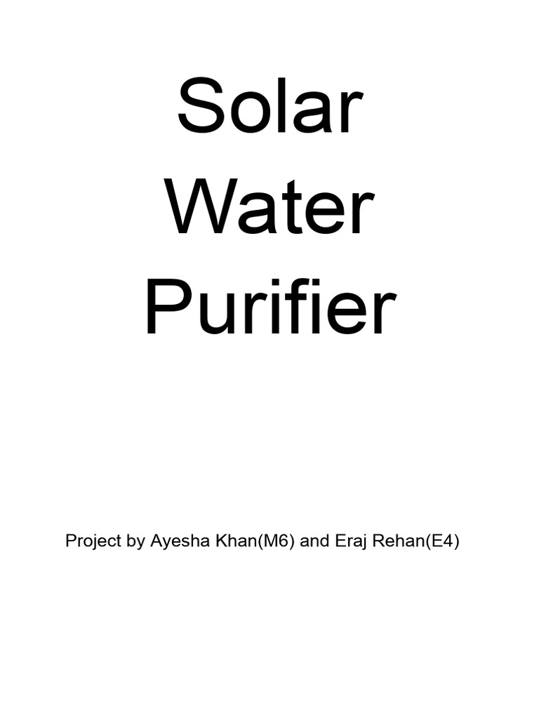 Solar water purifier | PDF