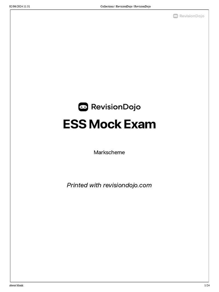 Markscheme Mock Ess Exam | PDF