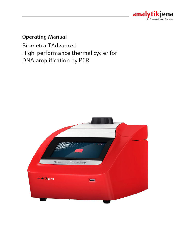 Manual Biometra Tadvanced PCR Systems Analytik Jena | PDF | Polymerase ...