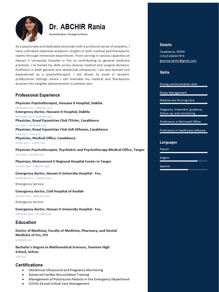 CV & Motivation Letter - Rania Abchir | PDF