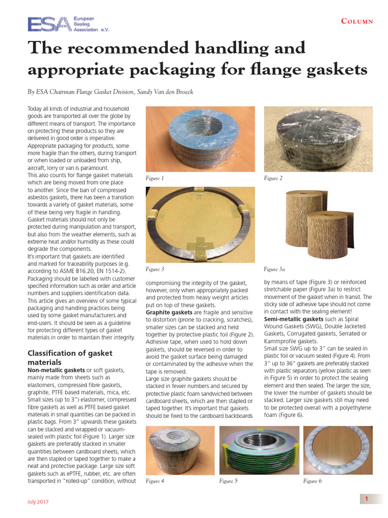 The Recommended Handling and Appropriate Packaging For Flange Gaskets | PDF