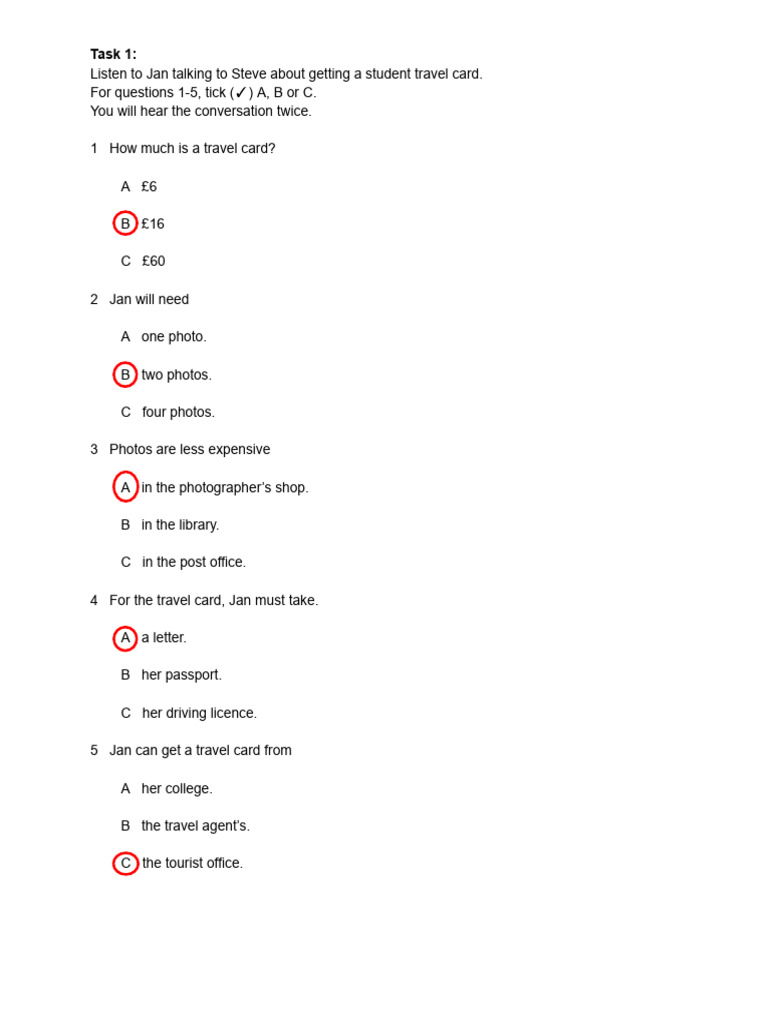 Listening + Reading Practice | PDF