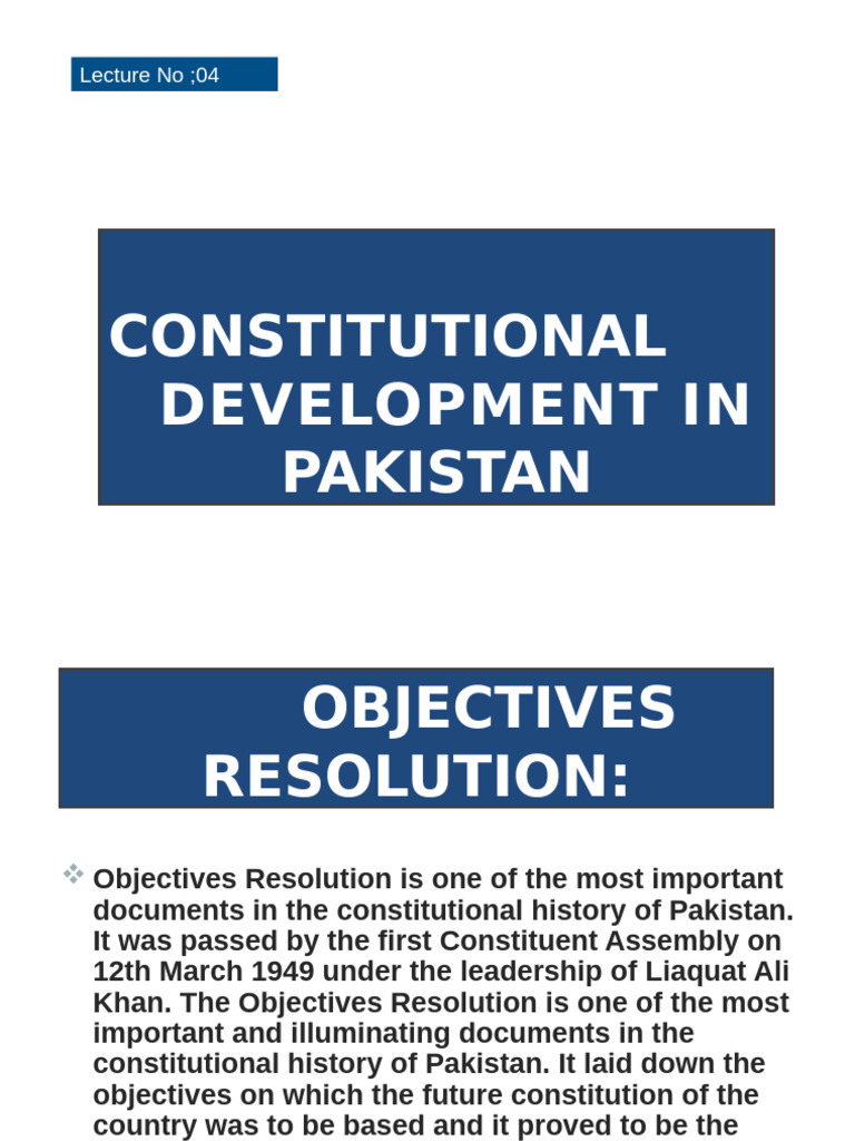 Constitutional Resolution in Pakistan | PDF