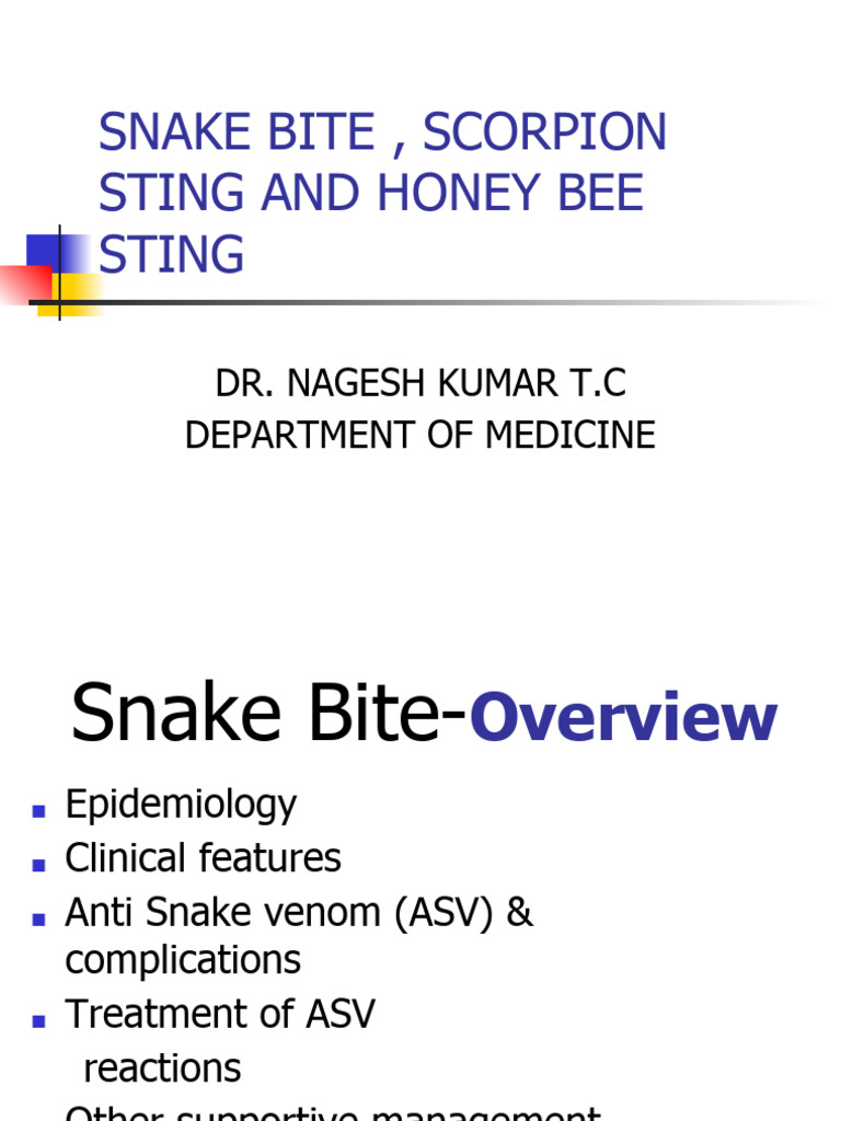 Snake Bite | PDF | Clinical Medicine | Medical Specialties