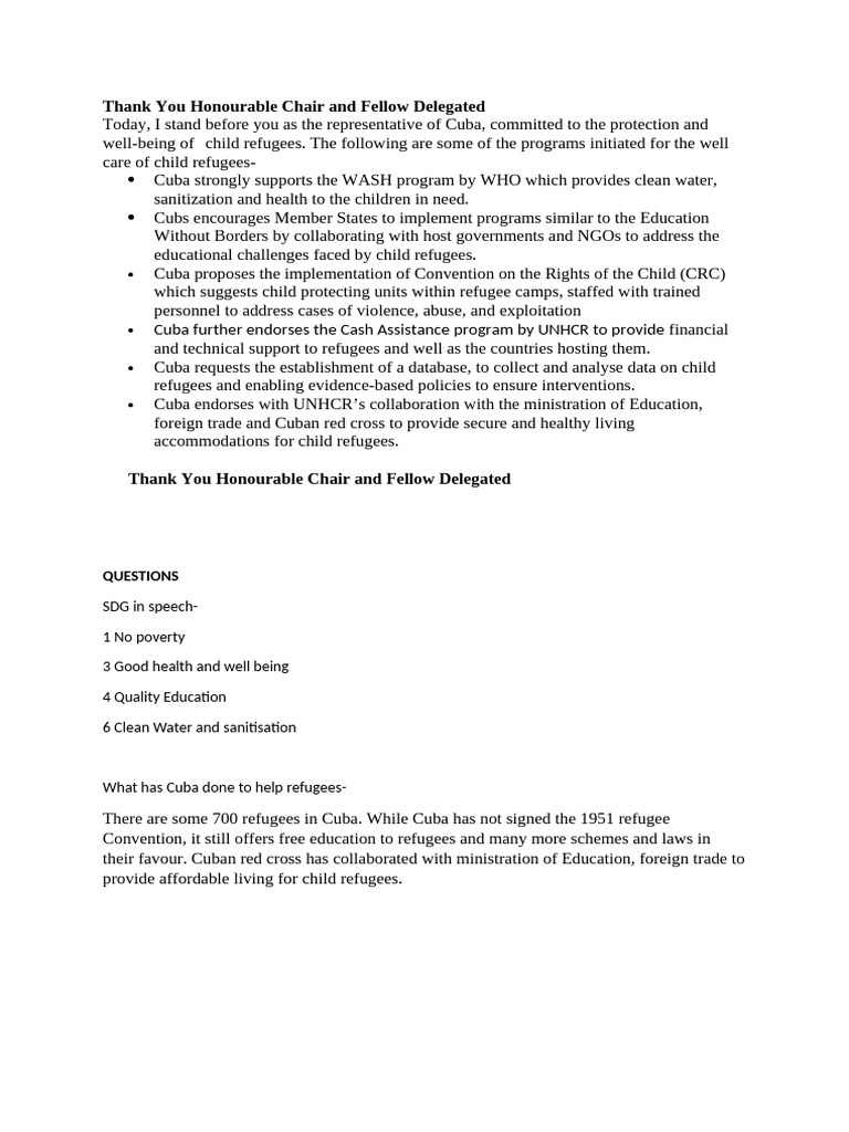 Opening Speech | PDF