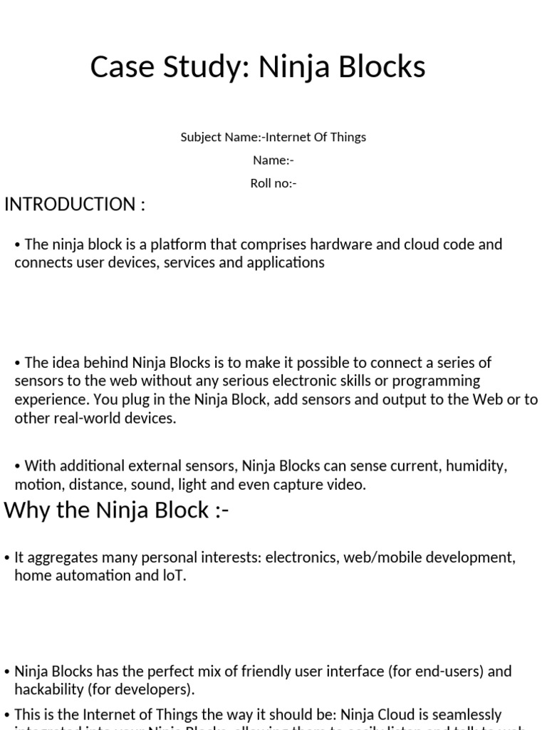 Ninja Blocks: IoT Platform Overview | PDF | Sensor | Home Automation