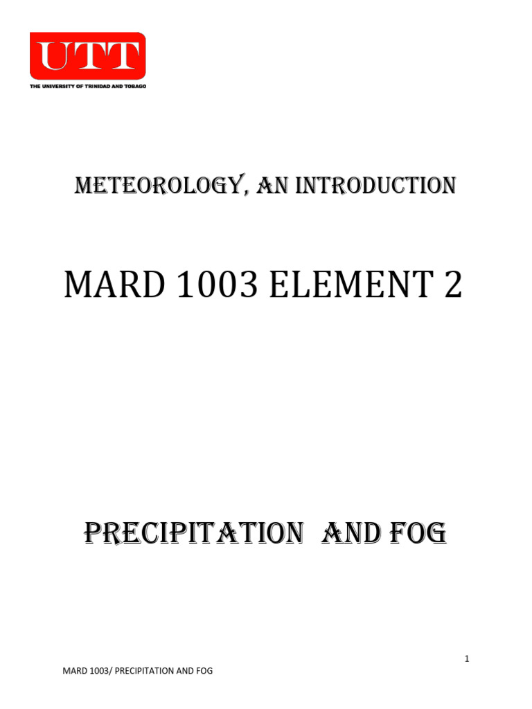 Precipitation and Fog | PDF