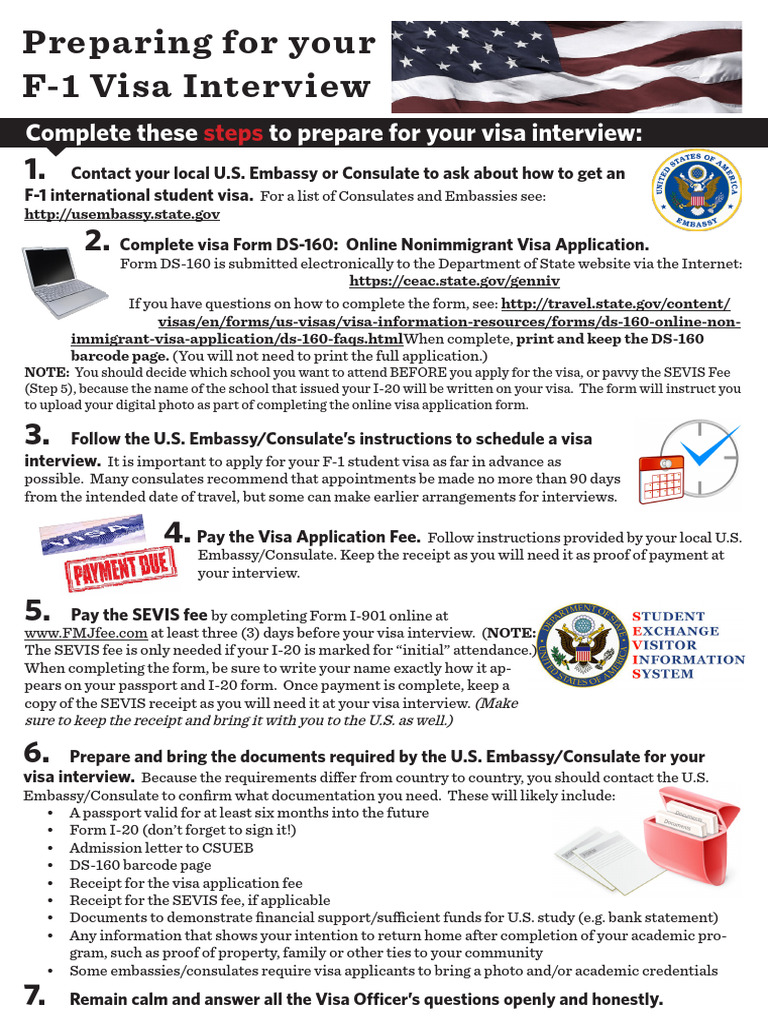 Preparing for f1 Visa Interview | PDF