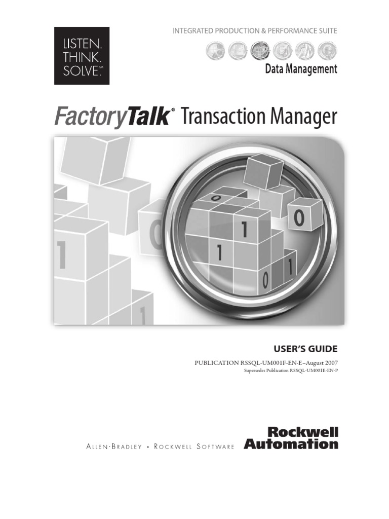 Factory Talk Transaction Manager 2007 User Guide | PDF | Component ...