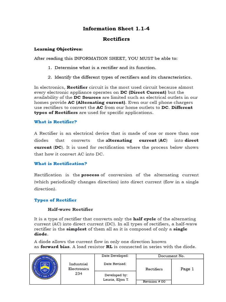 Rectifiers | PDF