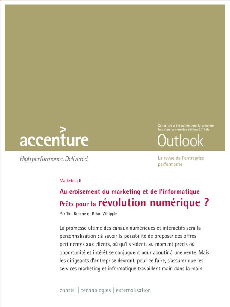 Accenture Prêts Pour La Révolution Numérique Final | PDF