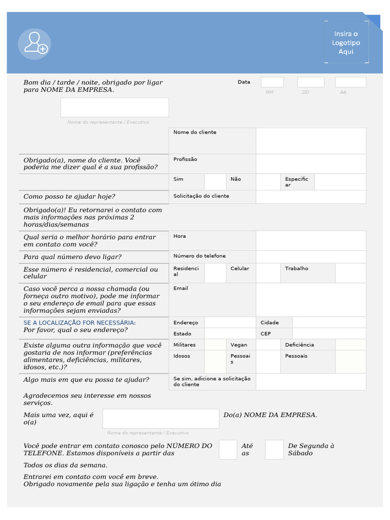 Exemplo de chamada de cliente | PDF