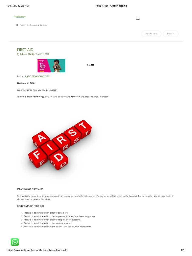 FIRST AID - ClassNotes - NG | PDF