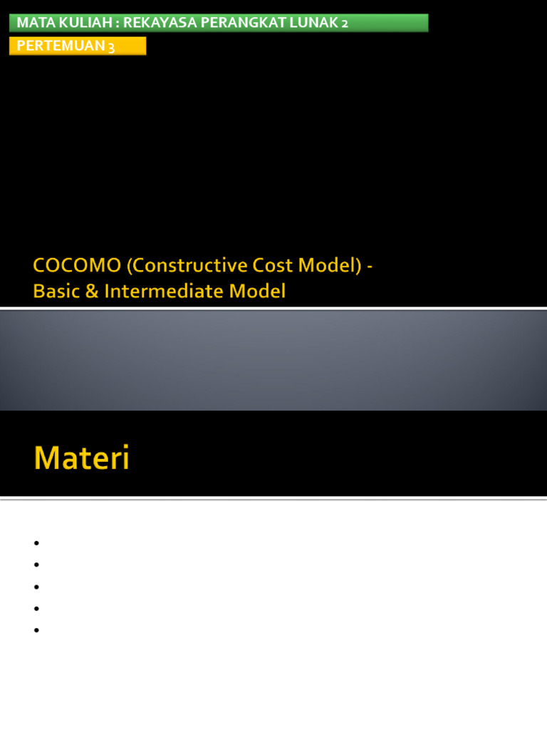 0104 - Pertemuan 3 - COCOMO | PDF