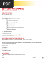 Letter of Acceptance: DHL Express | PDF