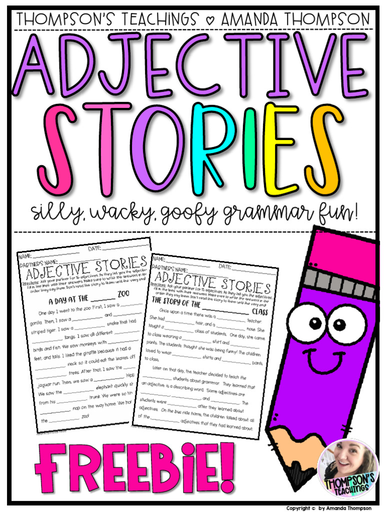 AdjectivesStoriesFREEBIE 1 | PDF
