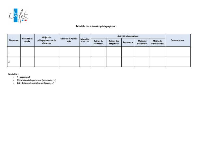 modele-de-scenario-pedagogique | PDF