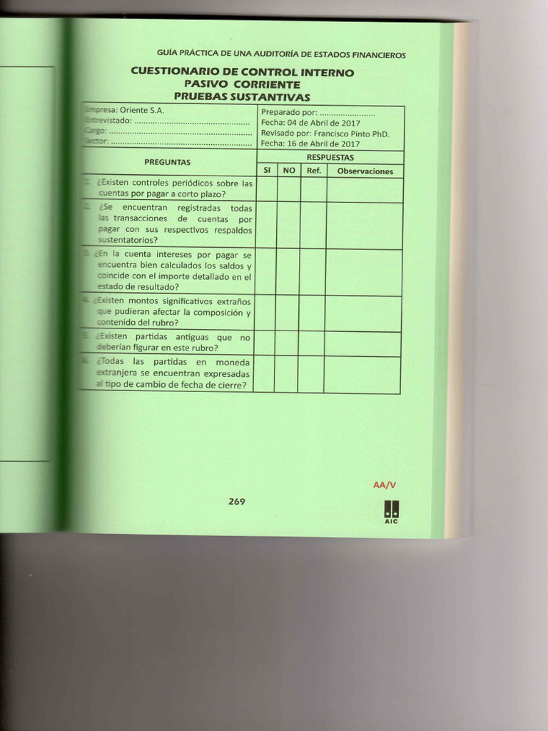 Cuestionarios Pasivo Corriente | PDF