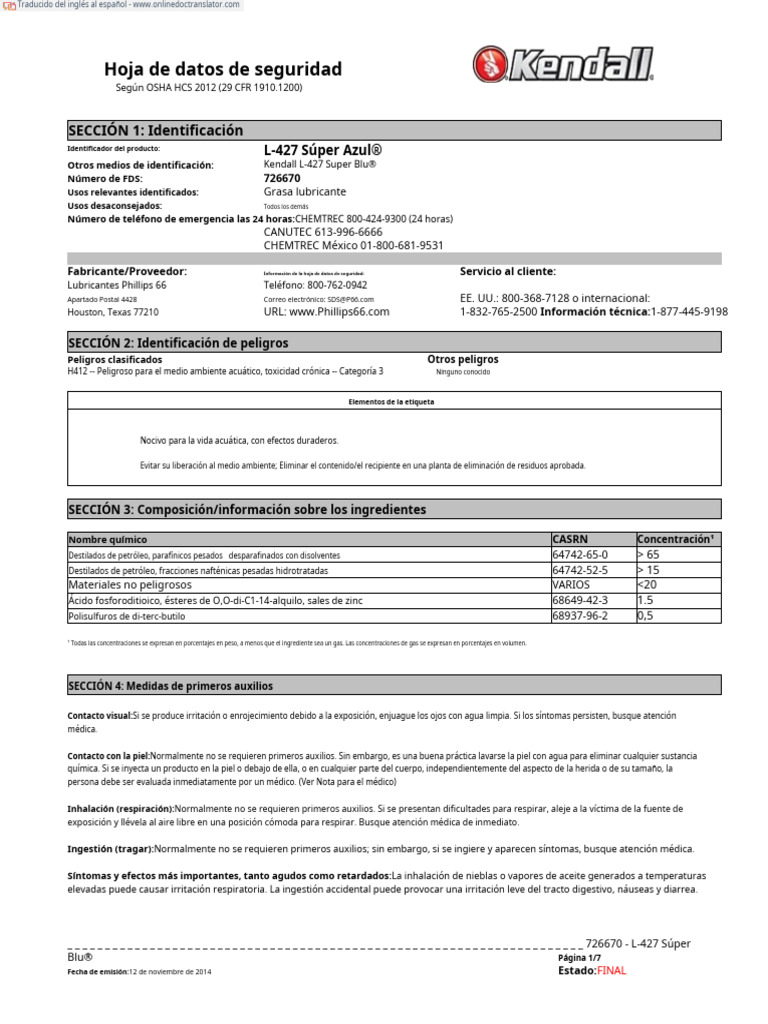 L 427 Super Blue Grease - En.es | PDF