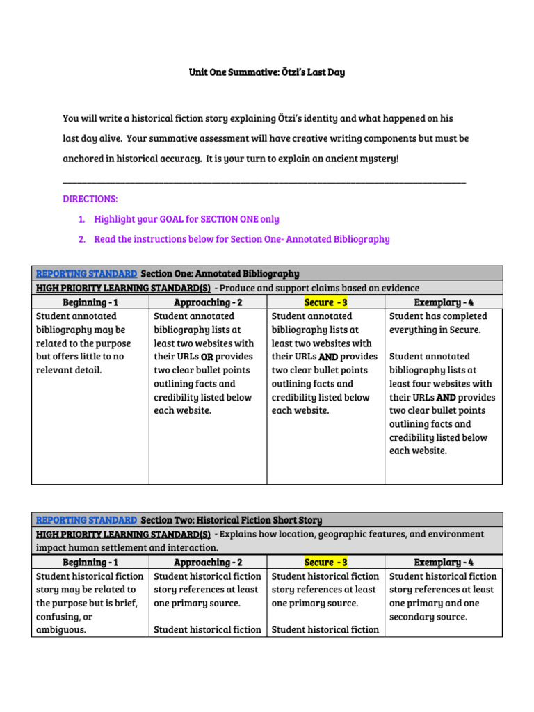 Summative - Unit One-Colin | PDF