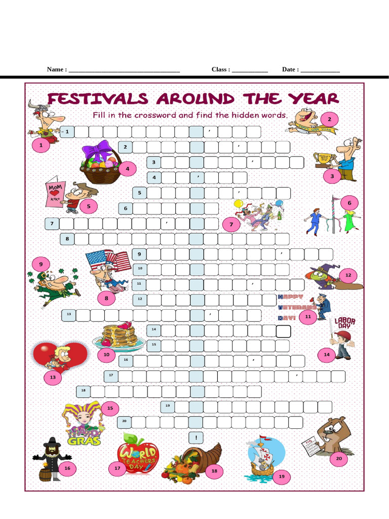 Vocabulary Matching for Celebrations | PDF