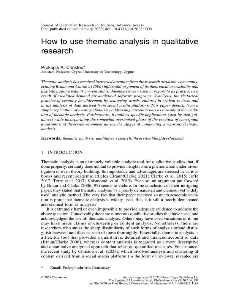 How To Use Thematic Analysis in Qualitat-1 | PDF