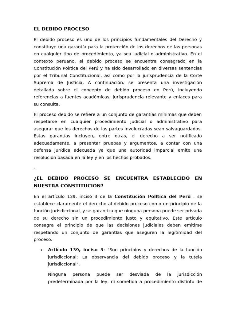 El Debido Proceso | PDF | Debido al proceso | Caso de ley