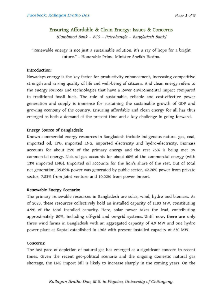 Focus Writing English - 03 - Ensuring Affordable & Clean Energy Issues & Concerns | PDF