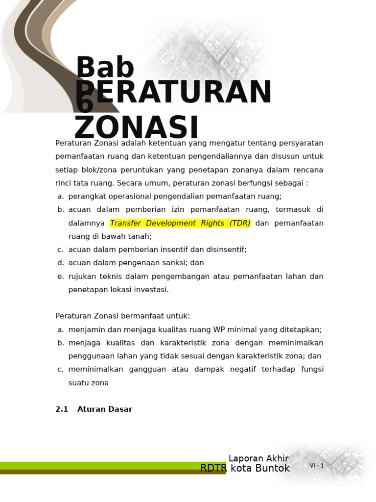 Bab 6 Peraturan Zonasi | PDF