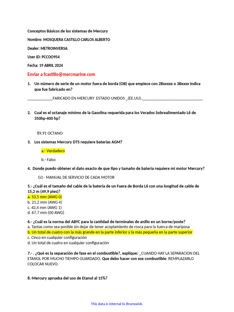 Conceptos Basicos de Los Sistemas Mercury EXAMEN | PDF