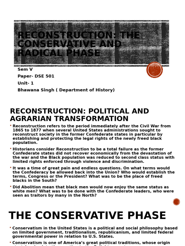 Reconstruction in America | PDF