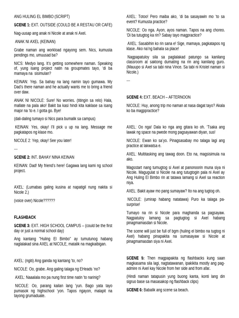 Script Film With Songs | PDF